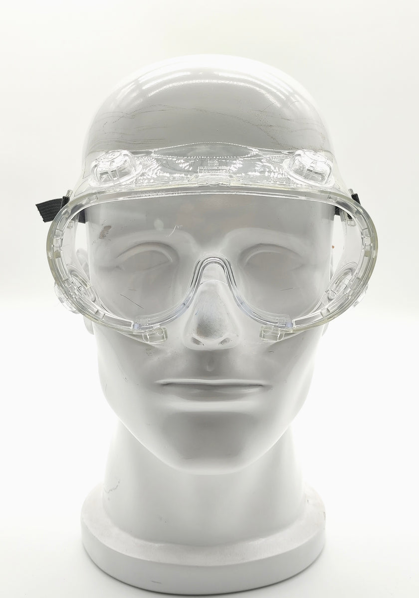 EN166:2001 Safety Goggles Adjustable Headband and Air Valves Anti Fog ...
