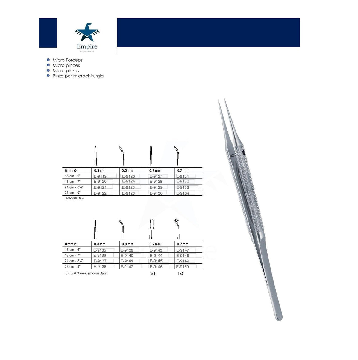 Empire's German Stainless Micro-Surgery Dissecting Forceps (Re-Useable ...