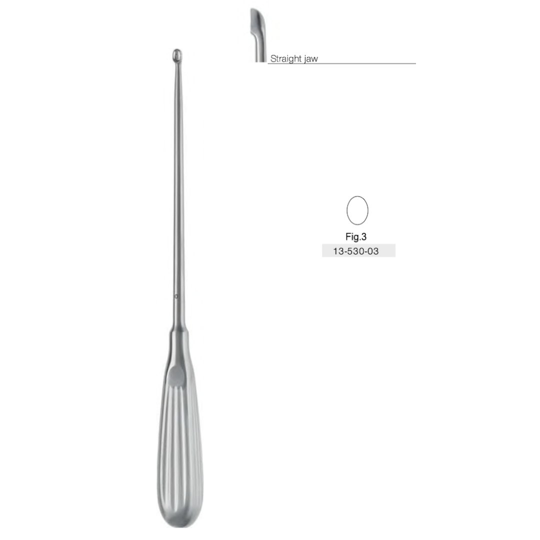 Hip Revision Instruments Volkmann Bone Curette Length 25cm Blade width ...